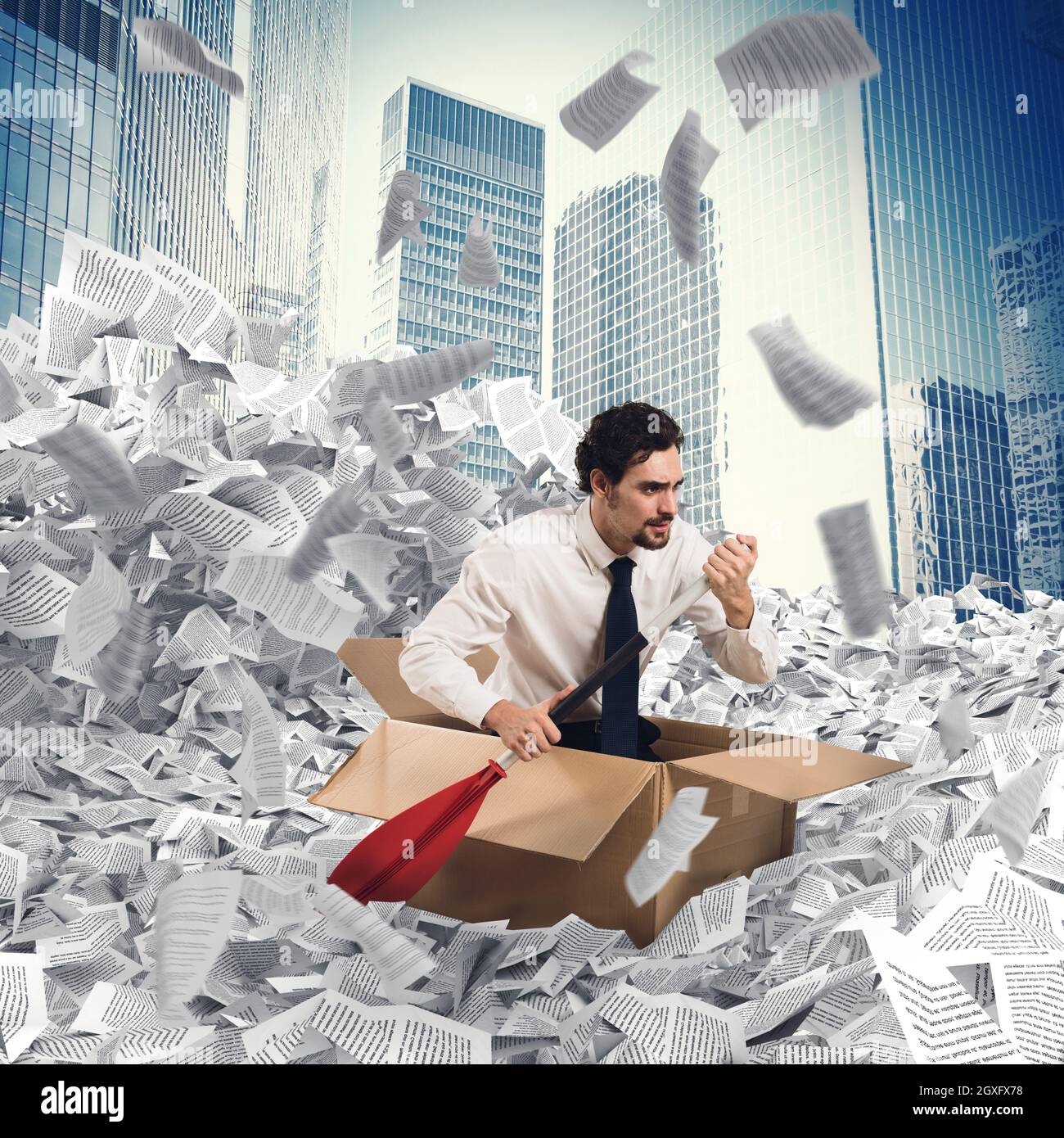 Man buried in paperwork hi-res stock photography and images - Alamy
