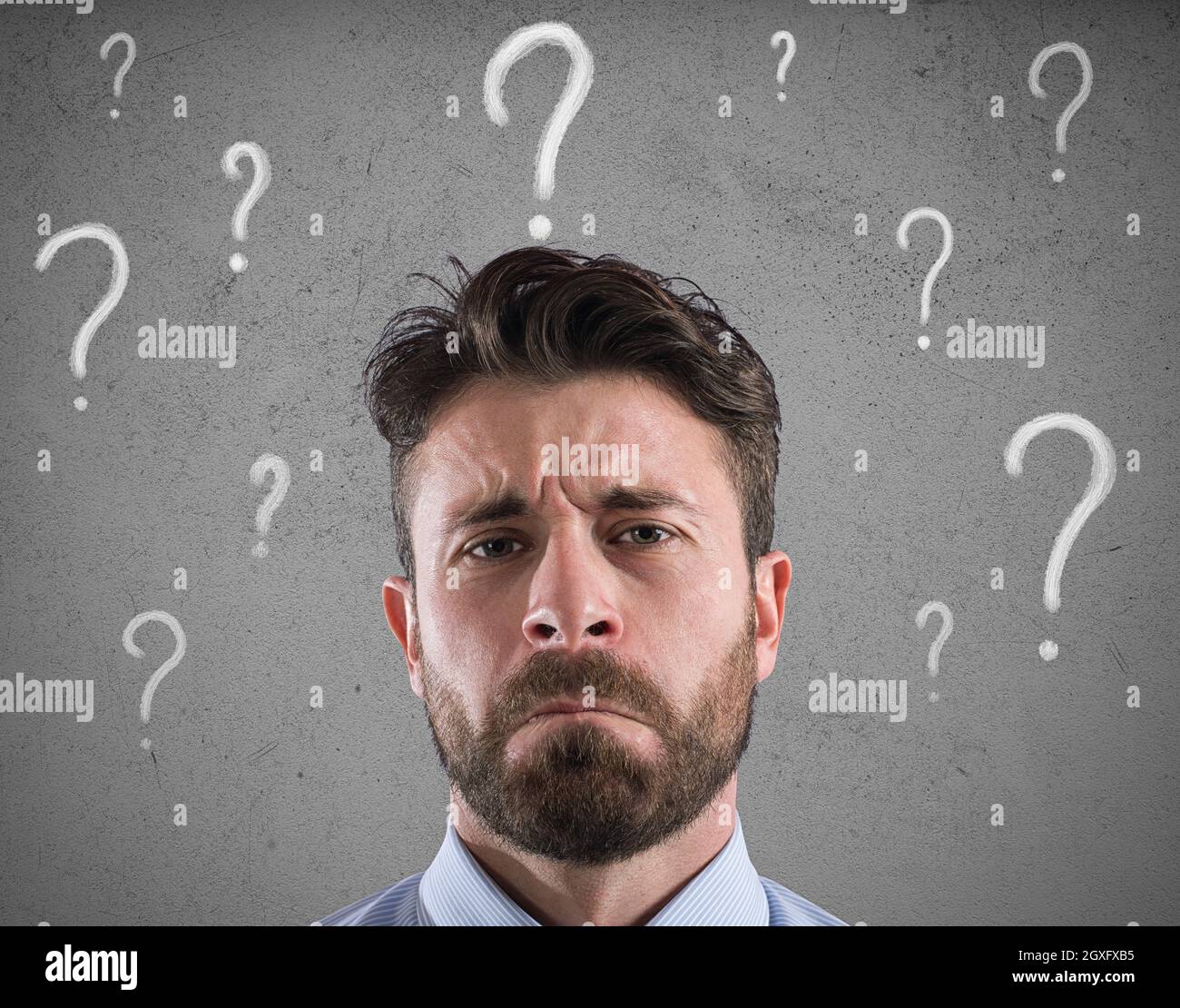 Confused sad question mark hi-res stock photography and images - Alamy