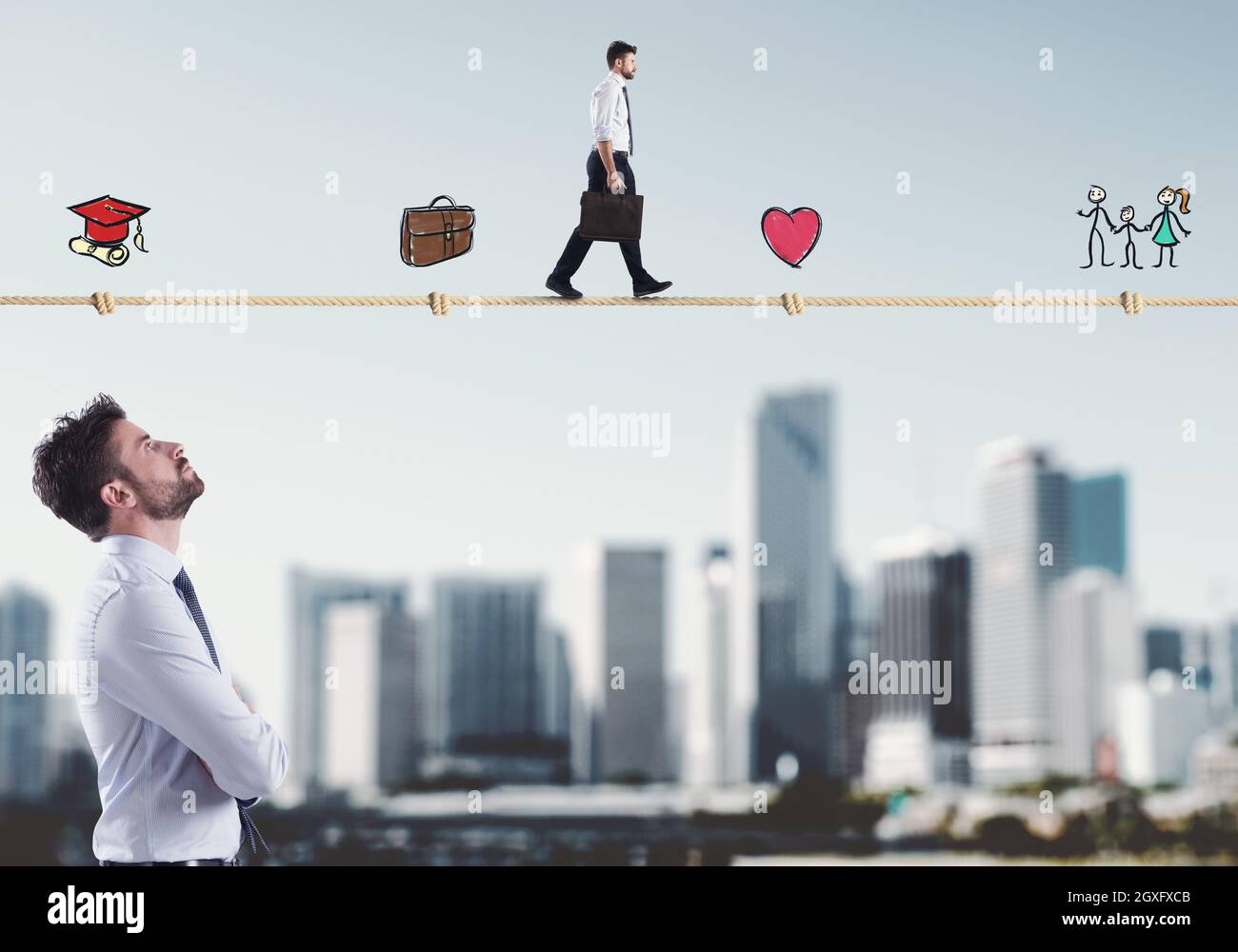 Stages of work and life of businessman Stock Photo - Alamy