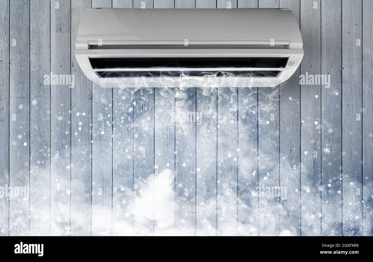 The air conditioner puts very fresh air in the room Stock Photo - Alamy