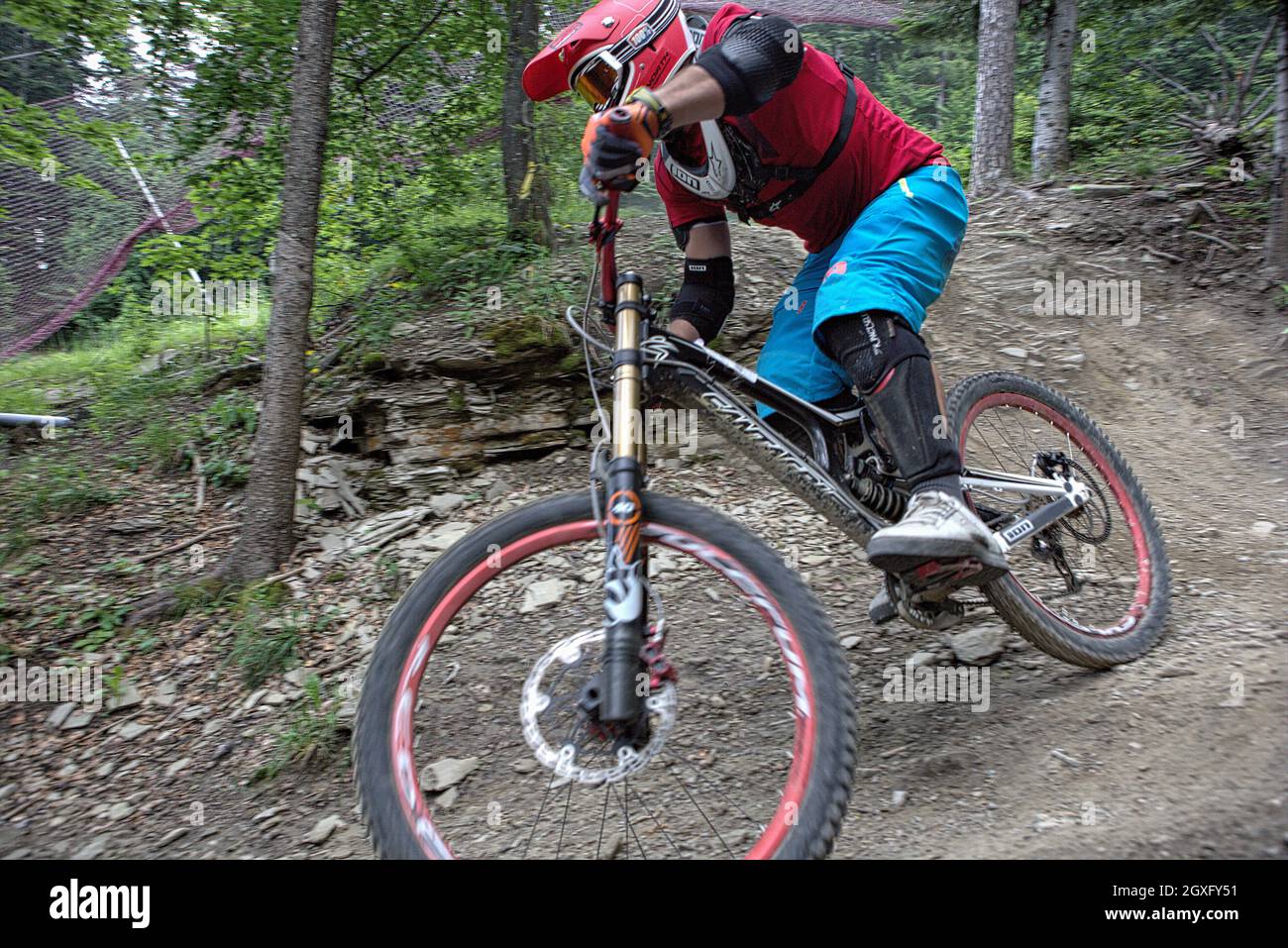 Downhill, sport, bicycle, mountain Stock Photo - Alamy
