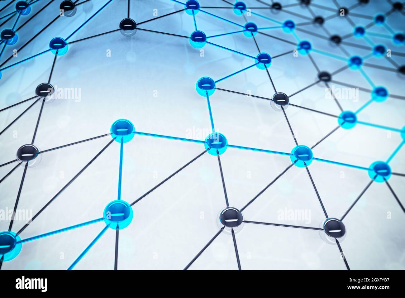 Concept of interconnection spheres connected each other Stock Photo - Alamy
