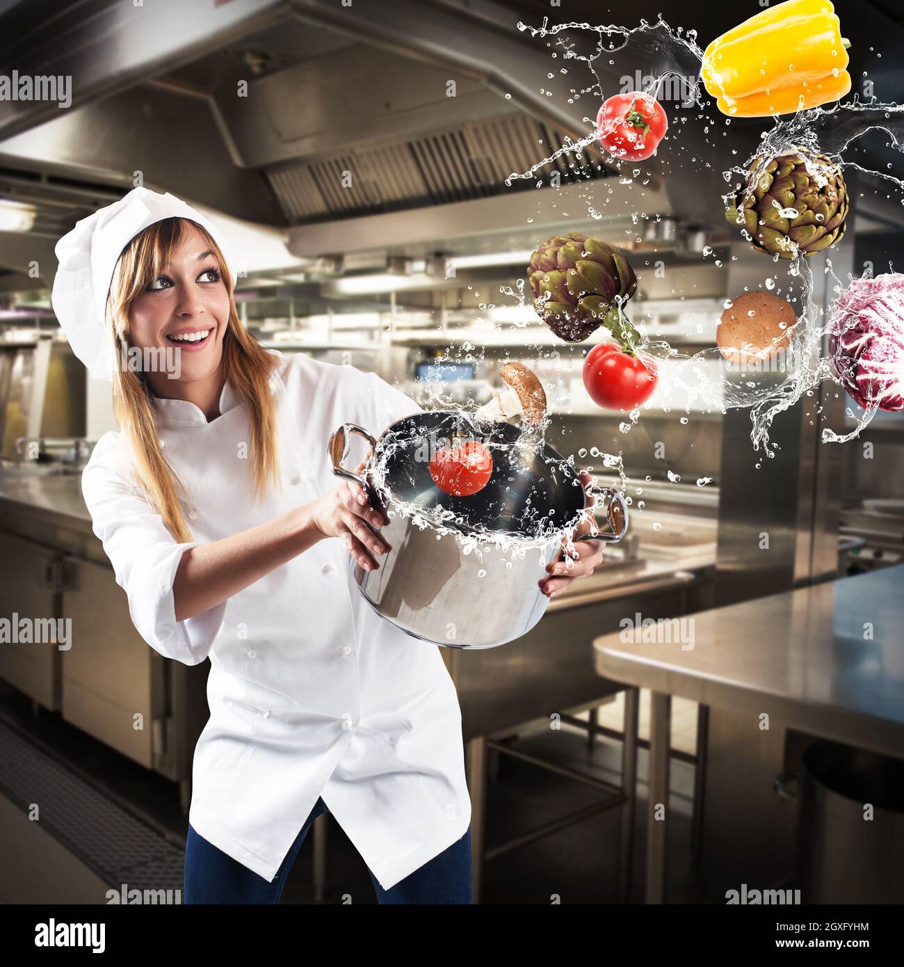 Funny woman chef hi-res stock photography and images - Alamy