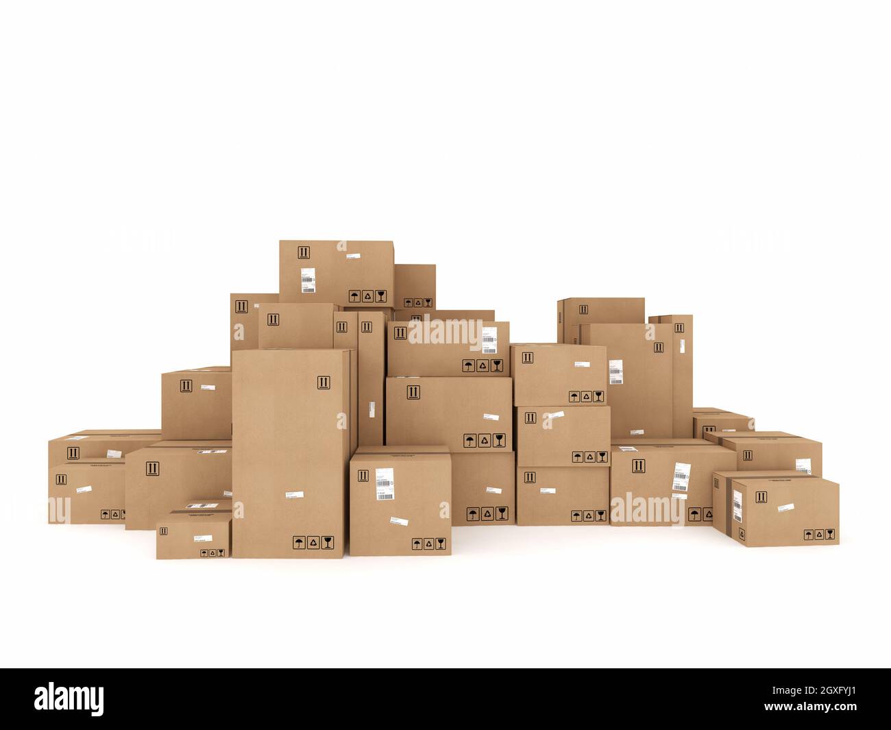 Closed cardboard boxes and wrapped with adhesive Stock Photo - Alamy