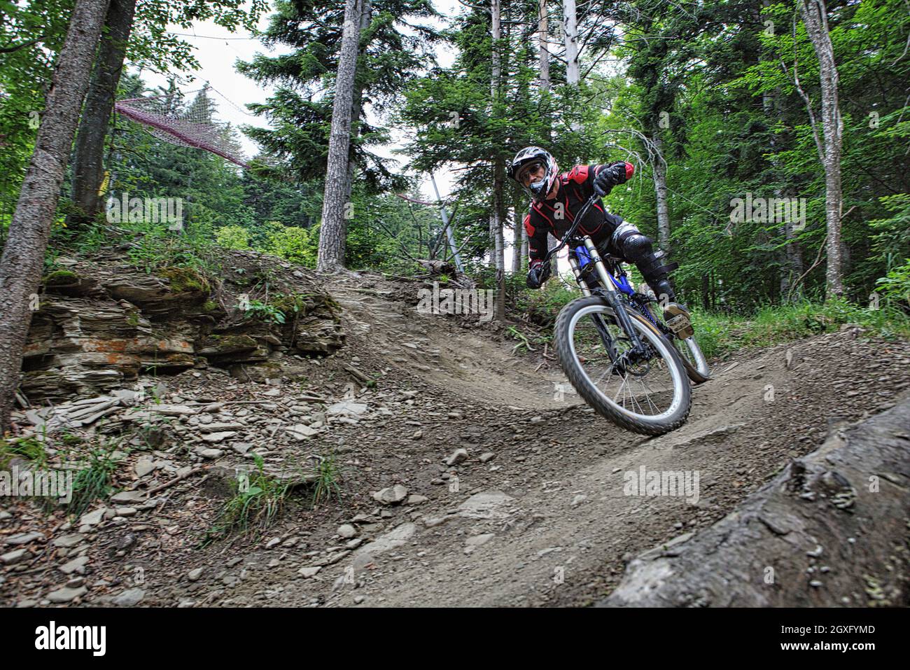 Downhill, sport, bicycle, mountain Stock Photo - Alamy
