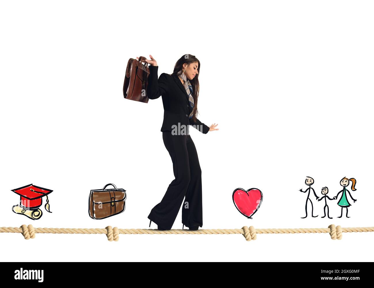 Stages of work and life of businesswoman Stock Photo - Alamy