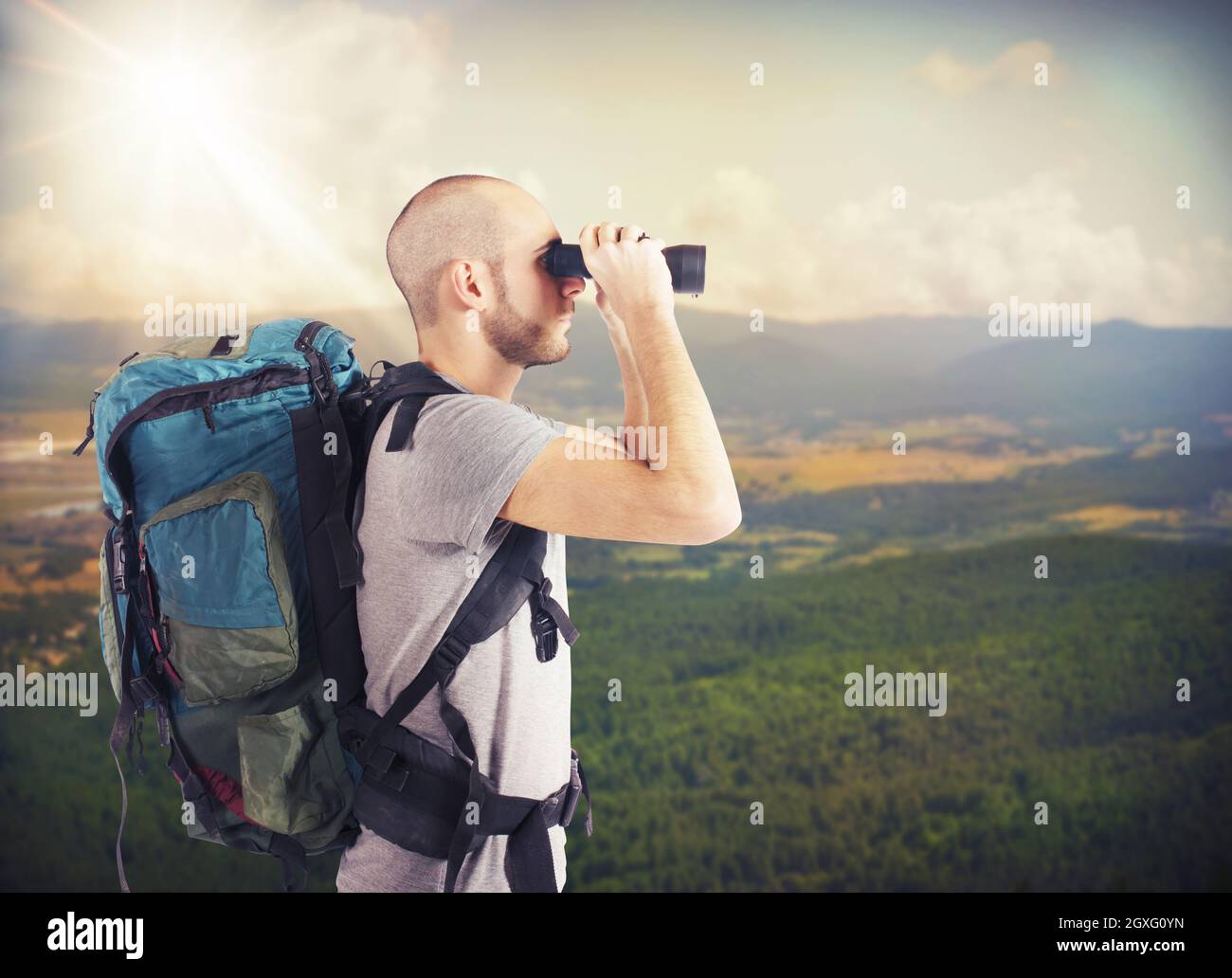 Boy tourist looking into the lens hi-res stock photography and images ...