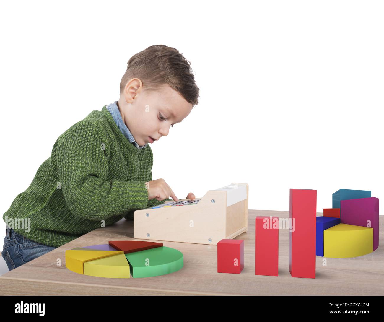 Child plays to make calculations and analyzes Stock Photo - Alamy
