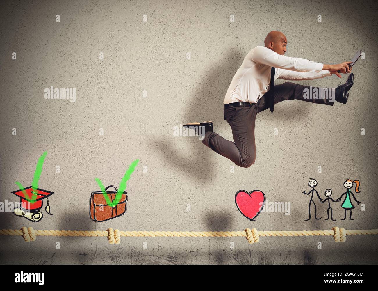 Businessman jump forward future hi-res stock photography and images - Alamy
