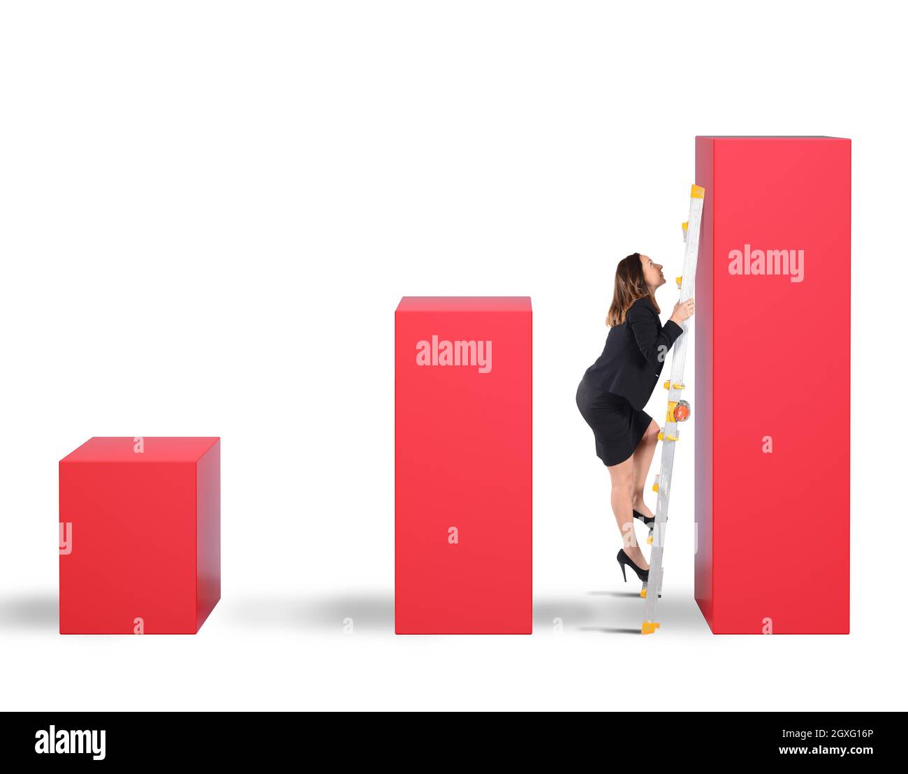 Woman on scale reaches the highest statistic Stock Photo - Alamy