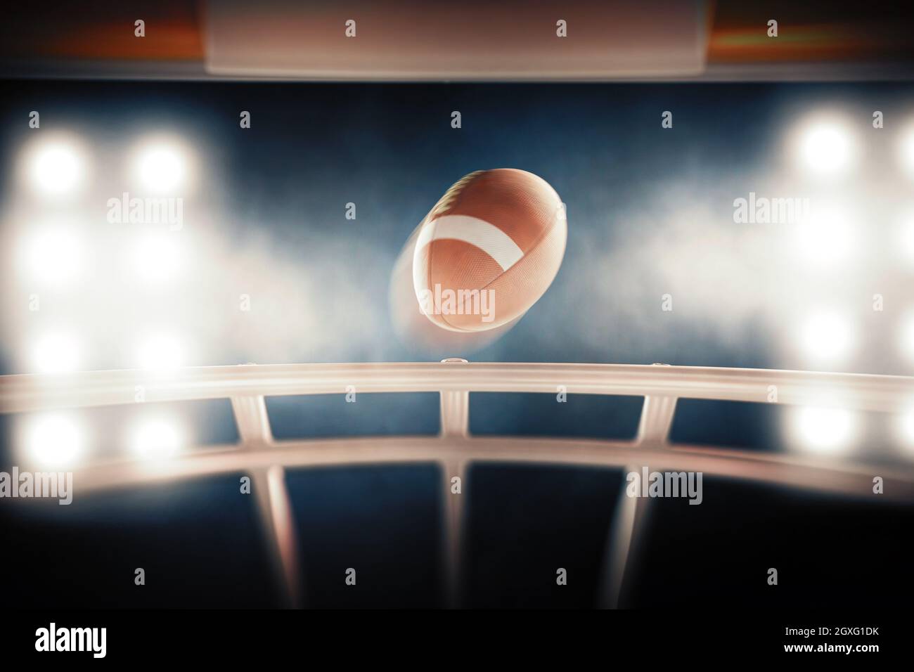 Football ball flying fast through the air Stock Photo - Alamy