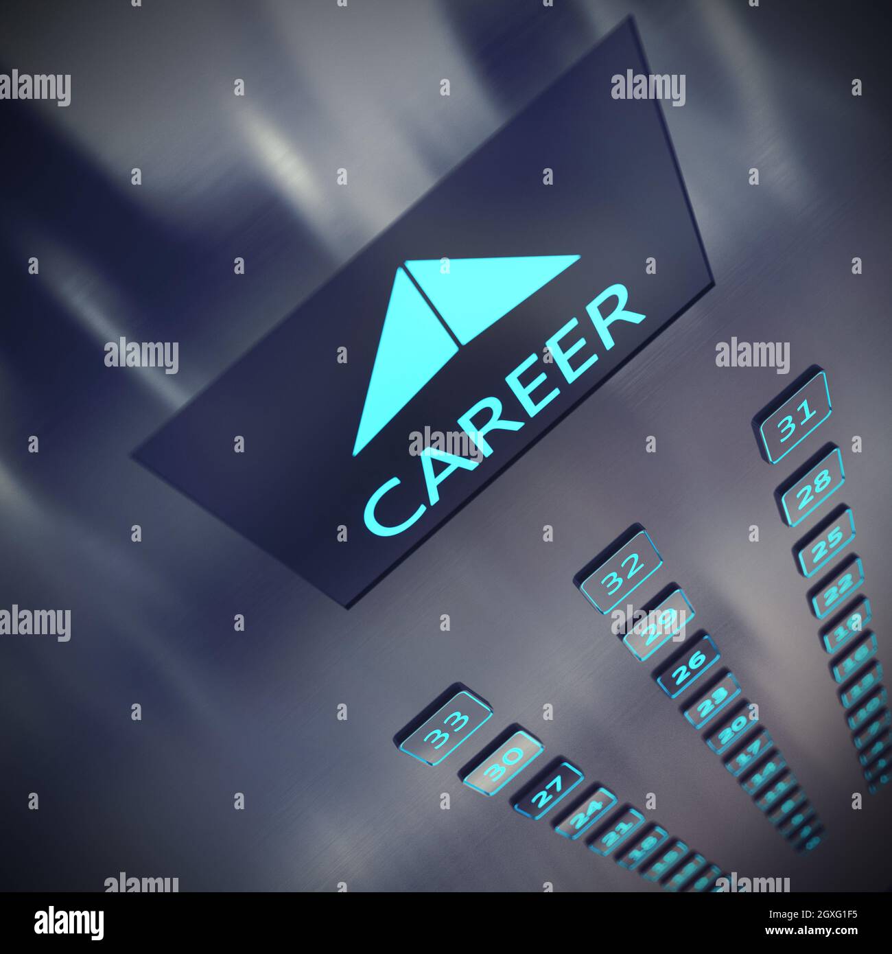 Image of an elevator with written career Stock Photo - Alamy
