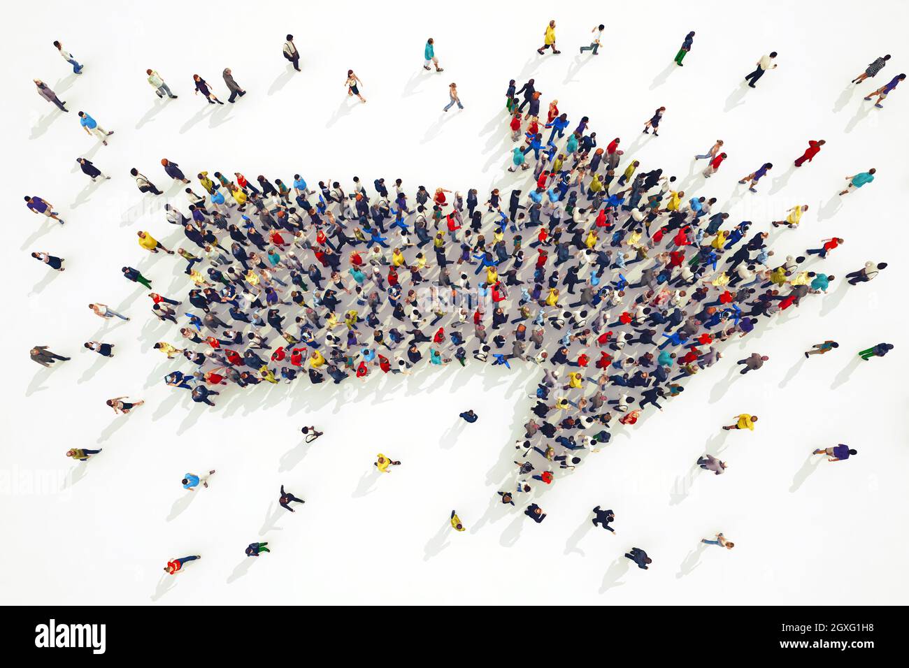 3D rendering of people forms an arrow Stock Photo - Alamy