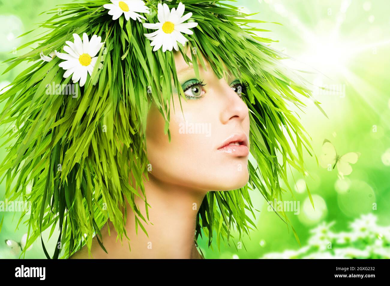 Spring beauty grass makeup hi-res stock photography and images - Alamy