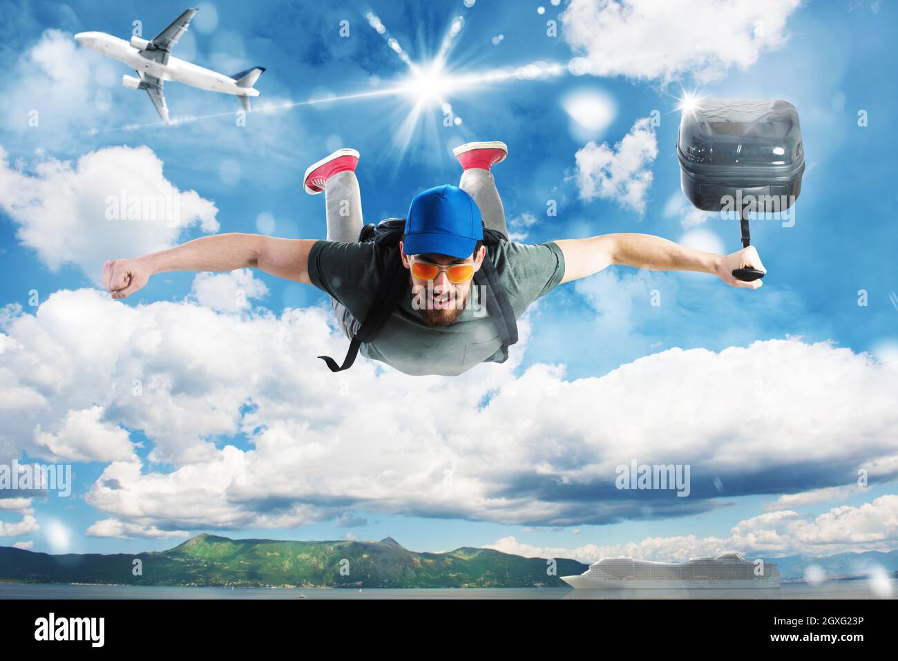 Happy man flies in hi-res stock photography and images - Alamy