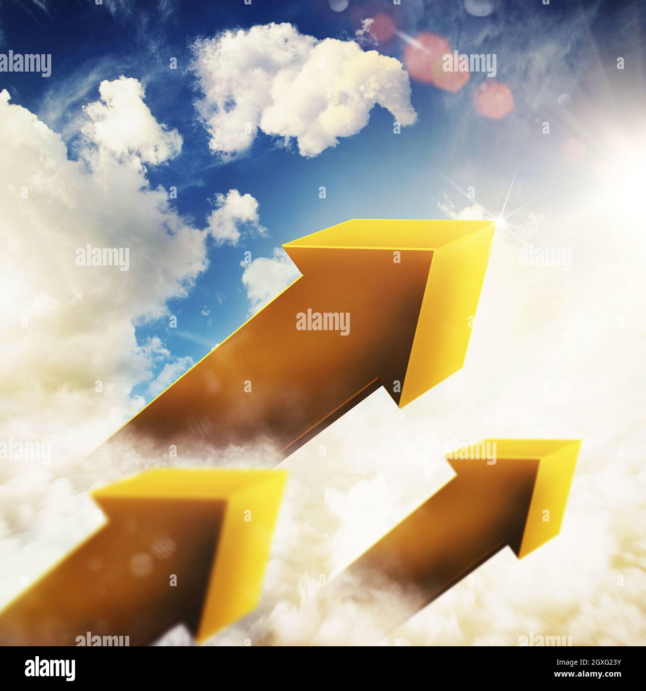 Rising sun with arrow hi-res stock photography and images - Alamy