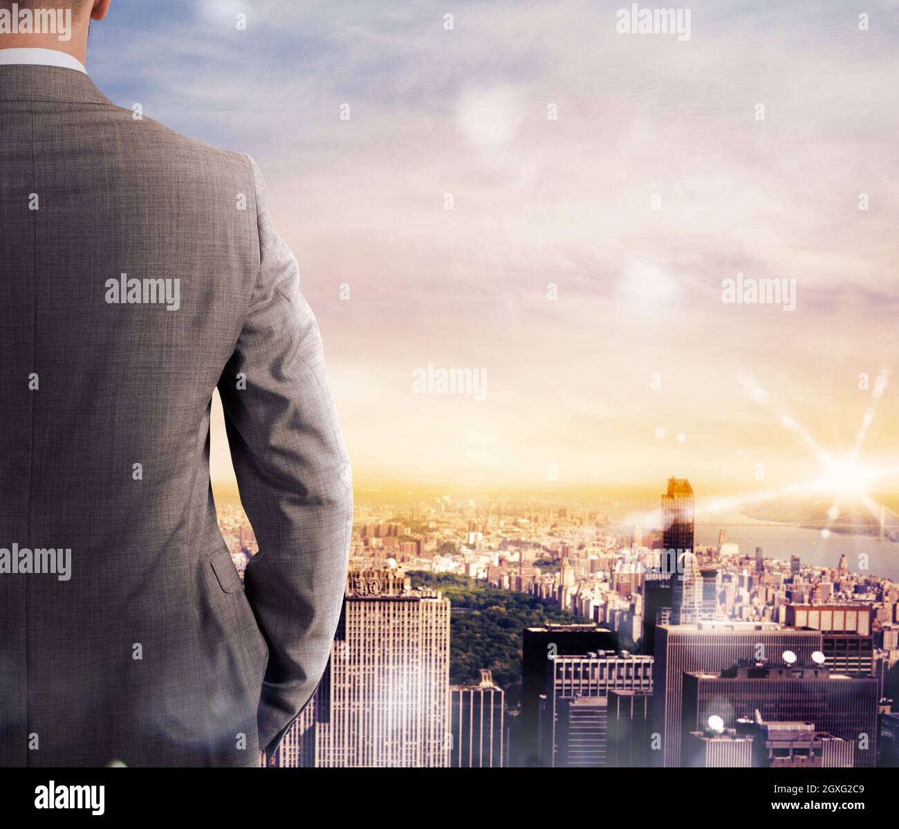 Businessman looks city landscape hi-res stock photography and images ...
