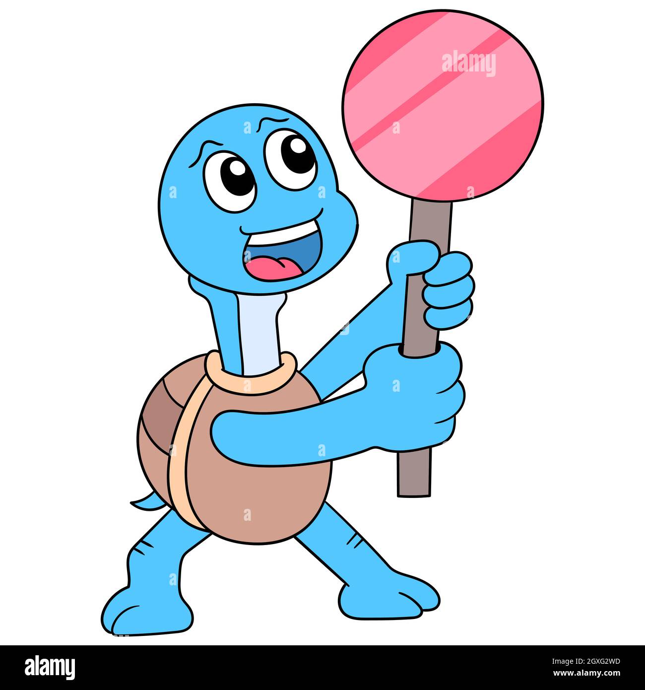 a blue turtle holding a blank signboard template Stock Vector Image ...