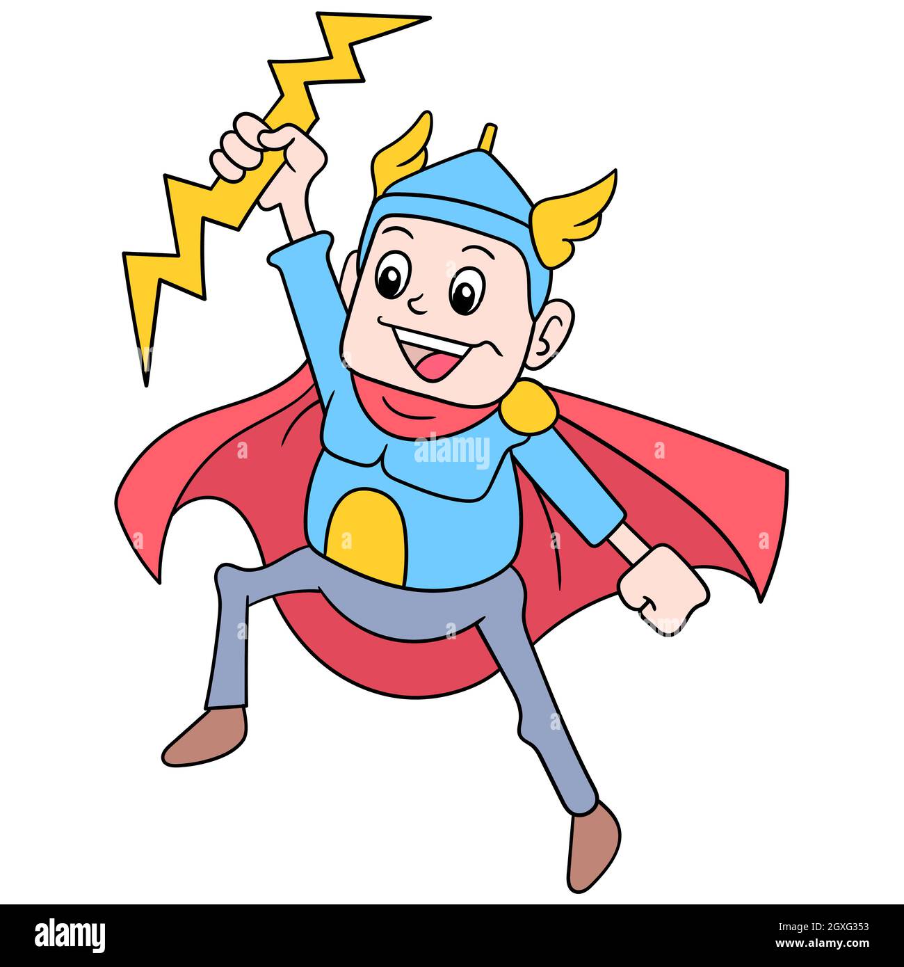 superhero thor god controlling lightning as his man style Stock Vector ...