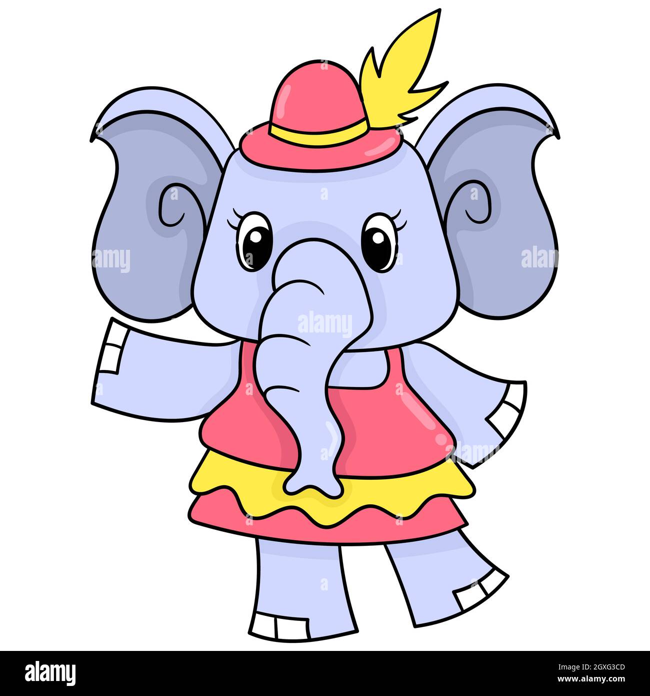 female elephant beast wearing a stylish beautiful dress Stock Vector ...