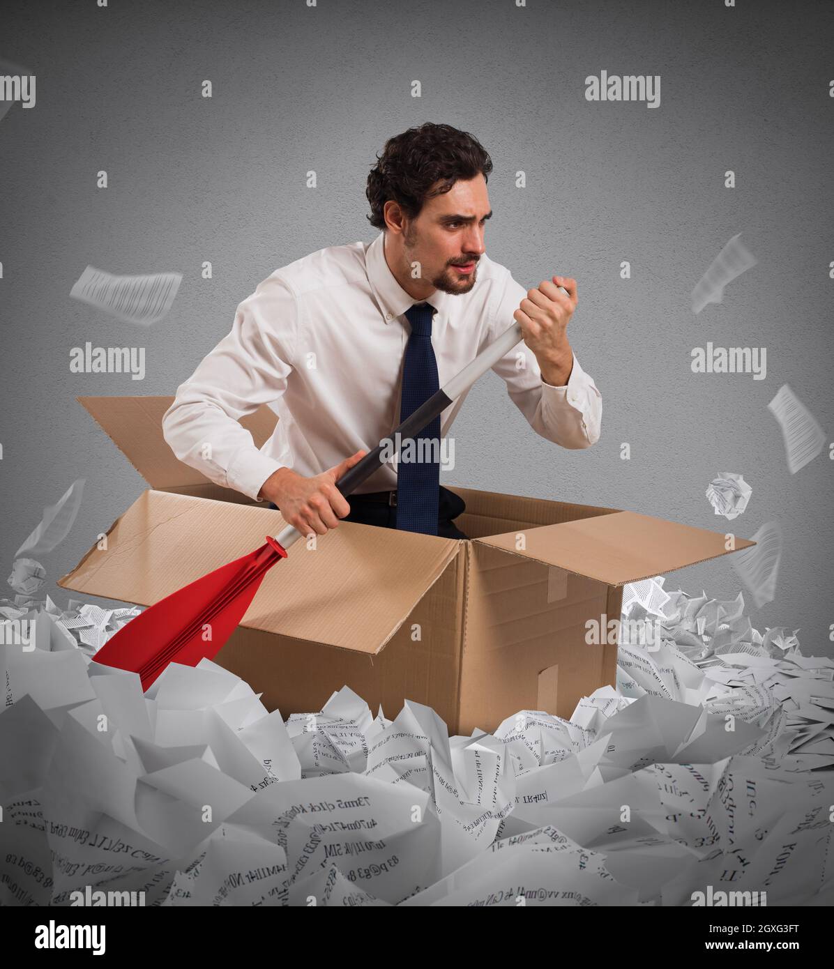 Man buried in paperwork hi-res stock photography and images - Alamy