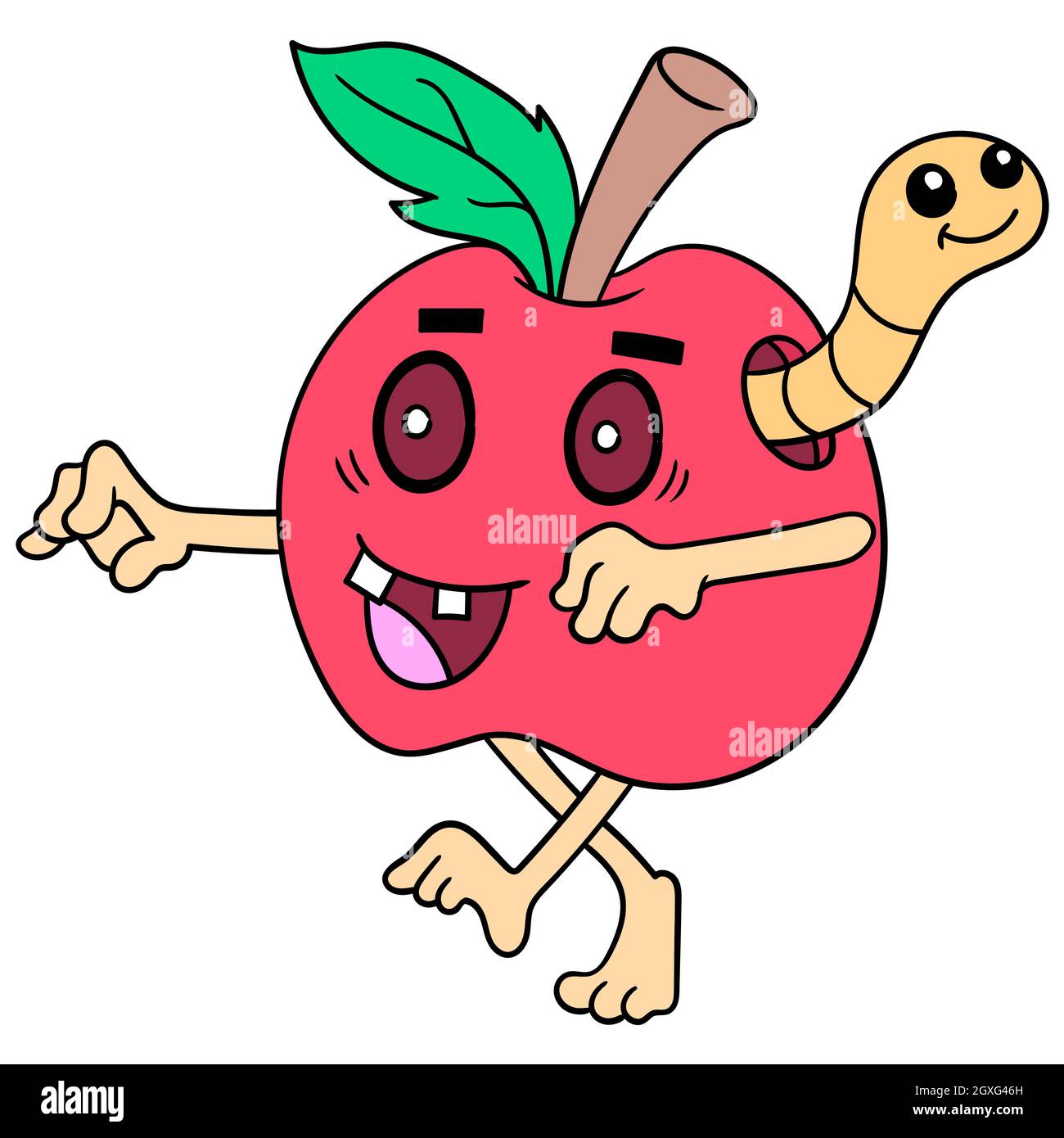 the fresh red apple turned into a zombie walking corpse preying on a ...