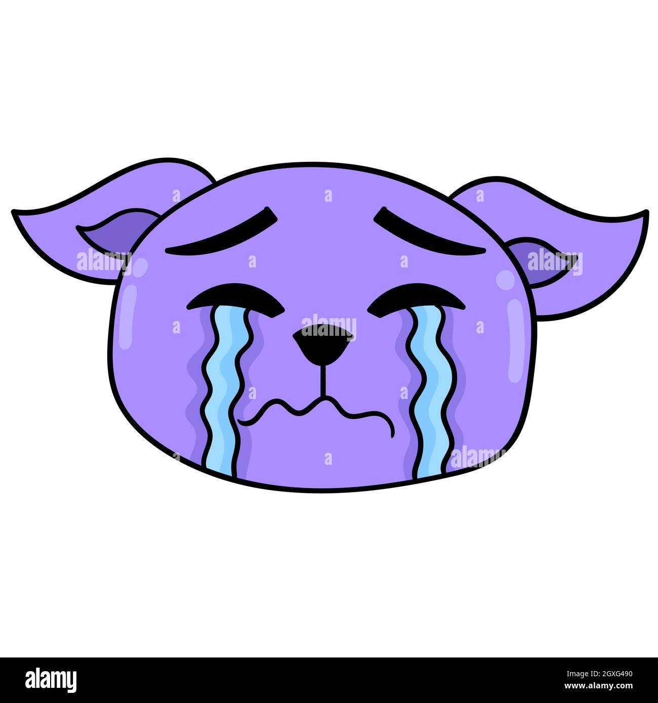 sad faced cat head cried a lot of tears Stock Vector Image & Art - Alamy