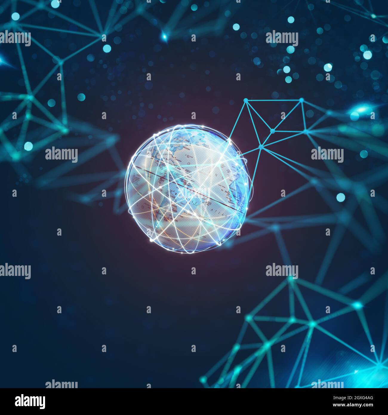 Concept of global internet connection network around the world Stock ...