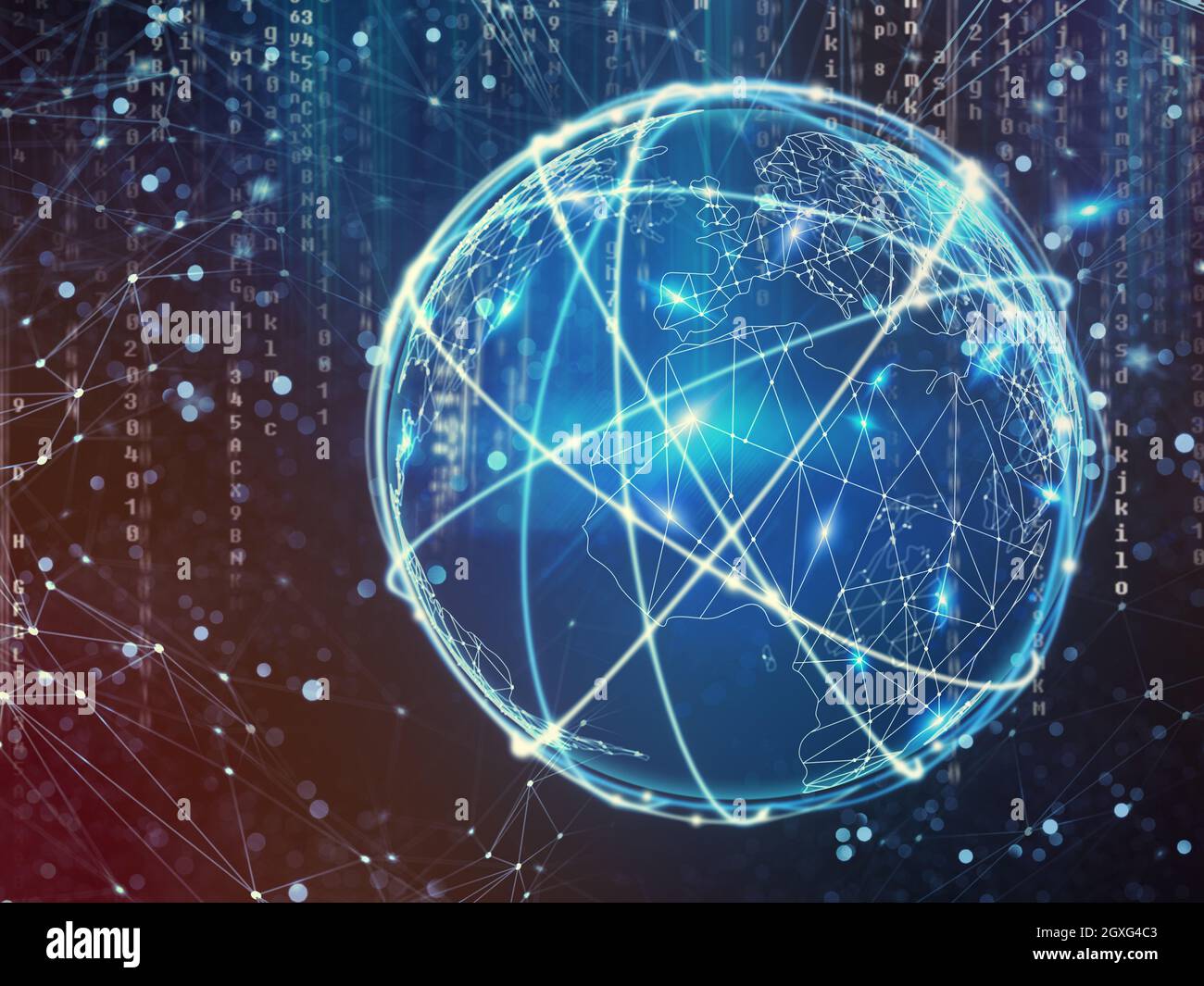 Concept of global internet connection network around the world Stock ...