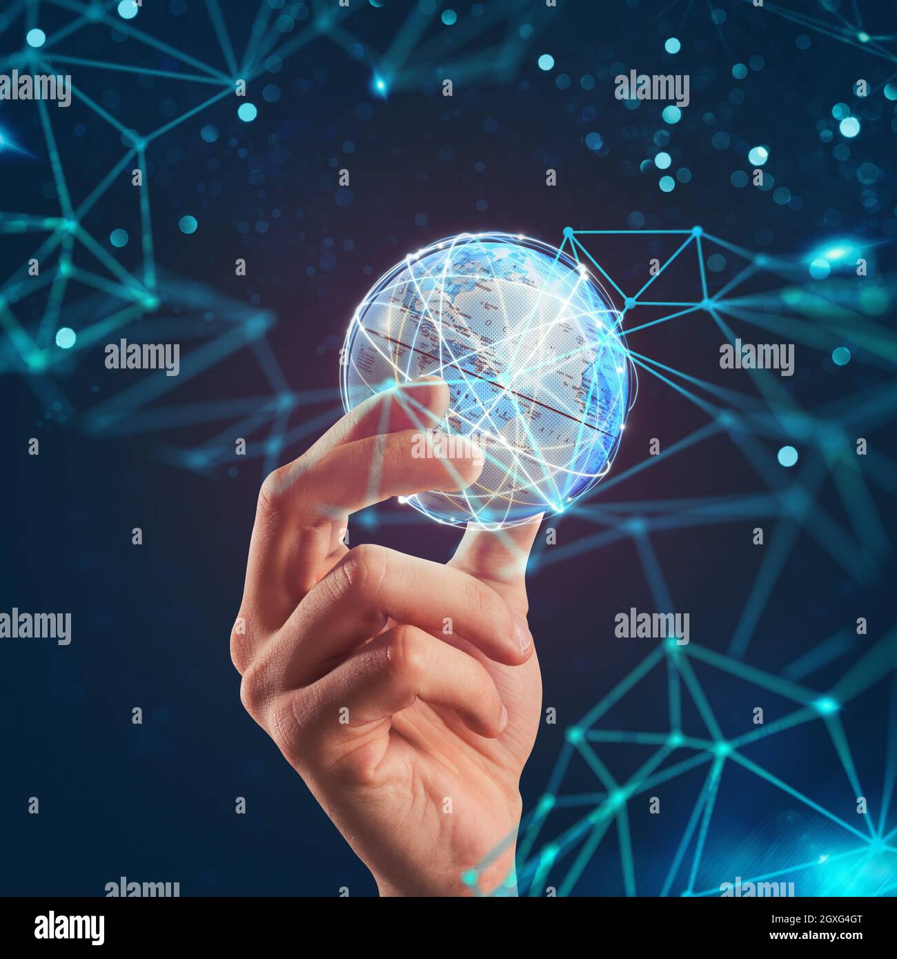 Concept of global internet connection network around the world Stock ...