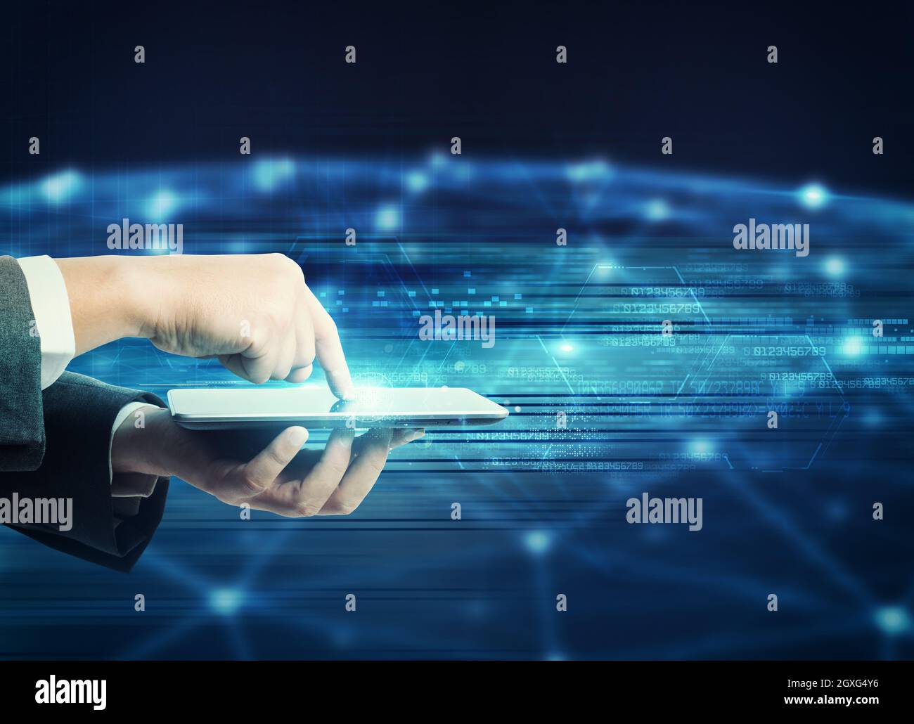 Concept of interconnection spheres connected each other. System of ...