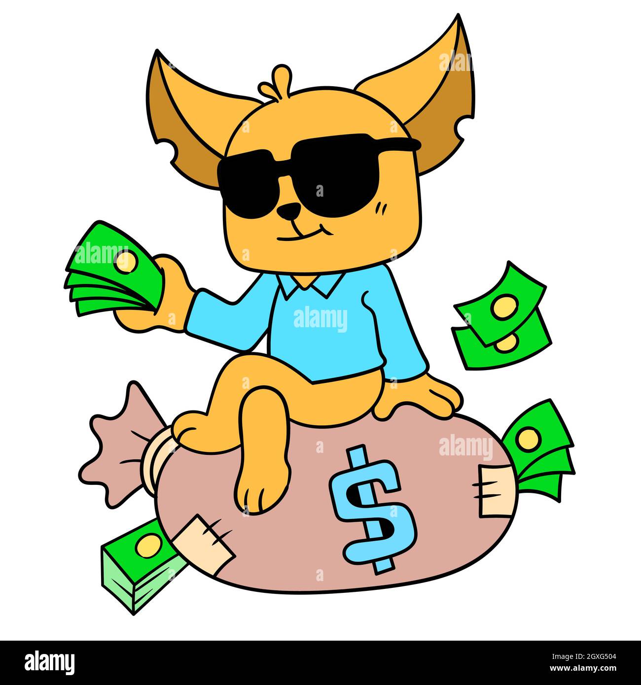 the rich cat carried a sack of money Stock Vector Image & Art - Alamy