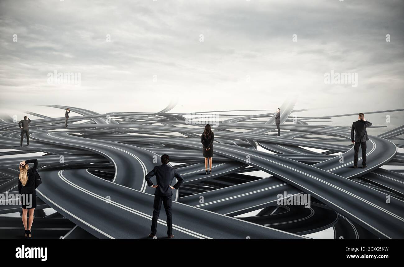 Confused people crossroad hi-res stock photography and images - Alamy