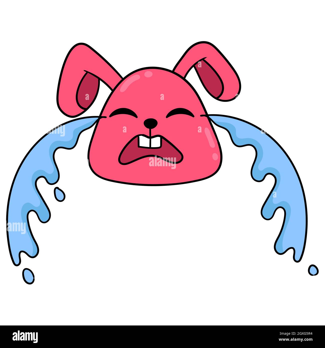 red rabbit head with sad face crying sobbing Stock Vector Image & Art ...