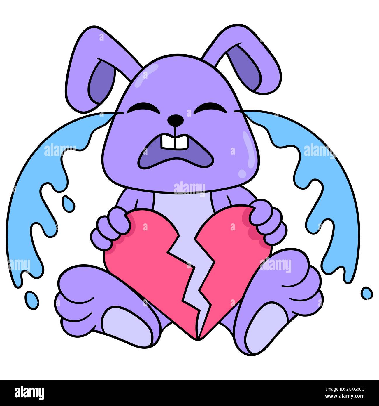 the rabbit was sitting and crying profusely with a broken heart Stock ...