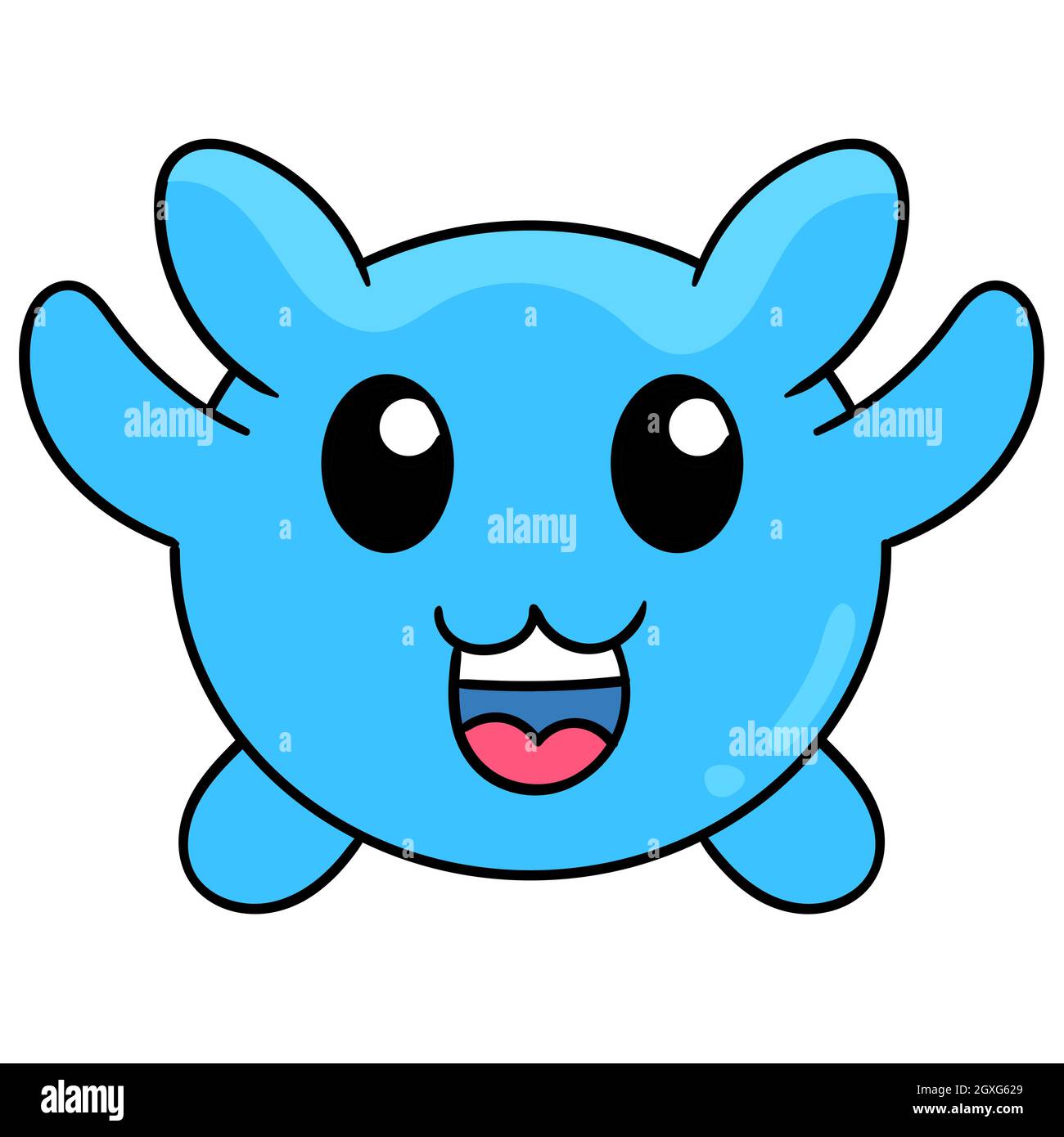 Cartoon character blue round Stock Vector Images - Alamy