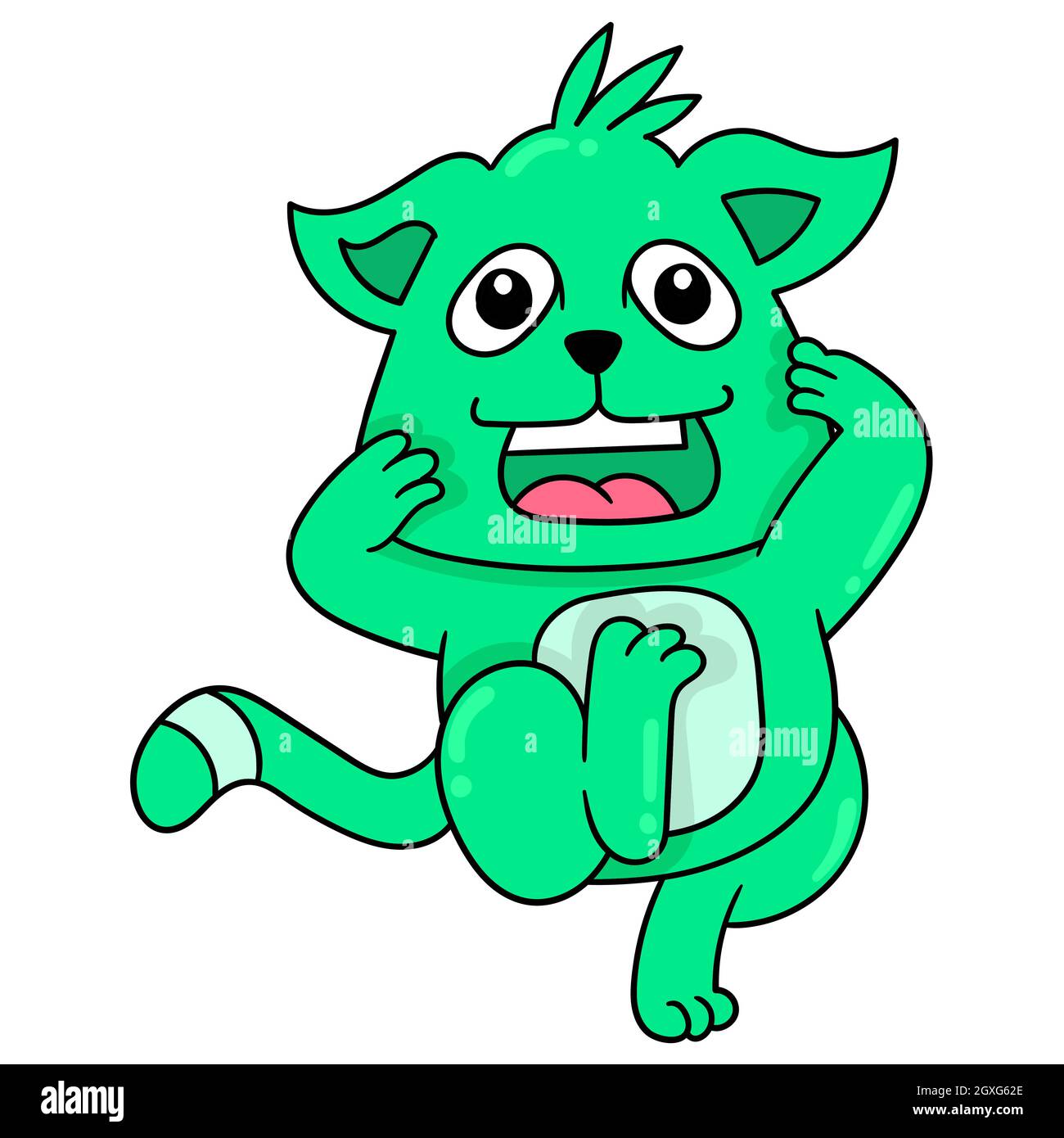 green faced squirrel laughing in a cute pose Stock Vector Image & Art ...