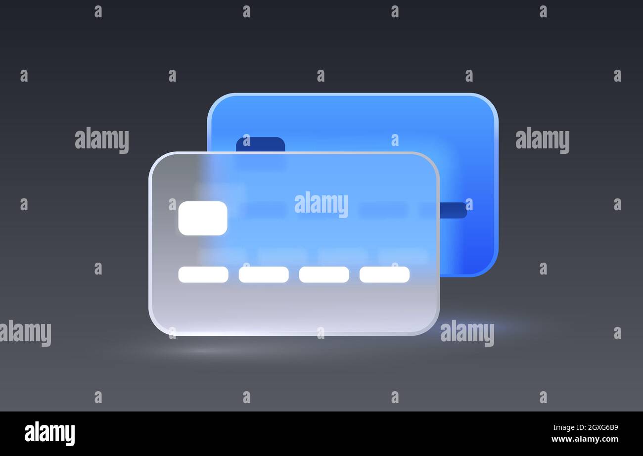 Glass credit card transparent icon, collection sign. Vector ...