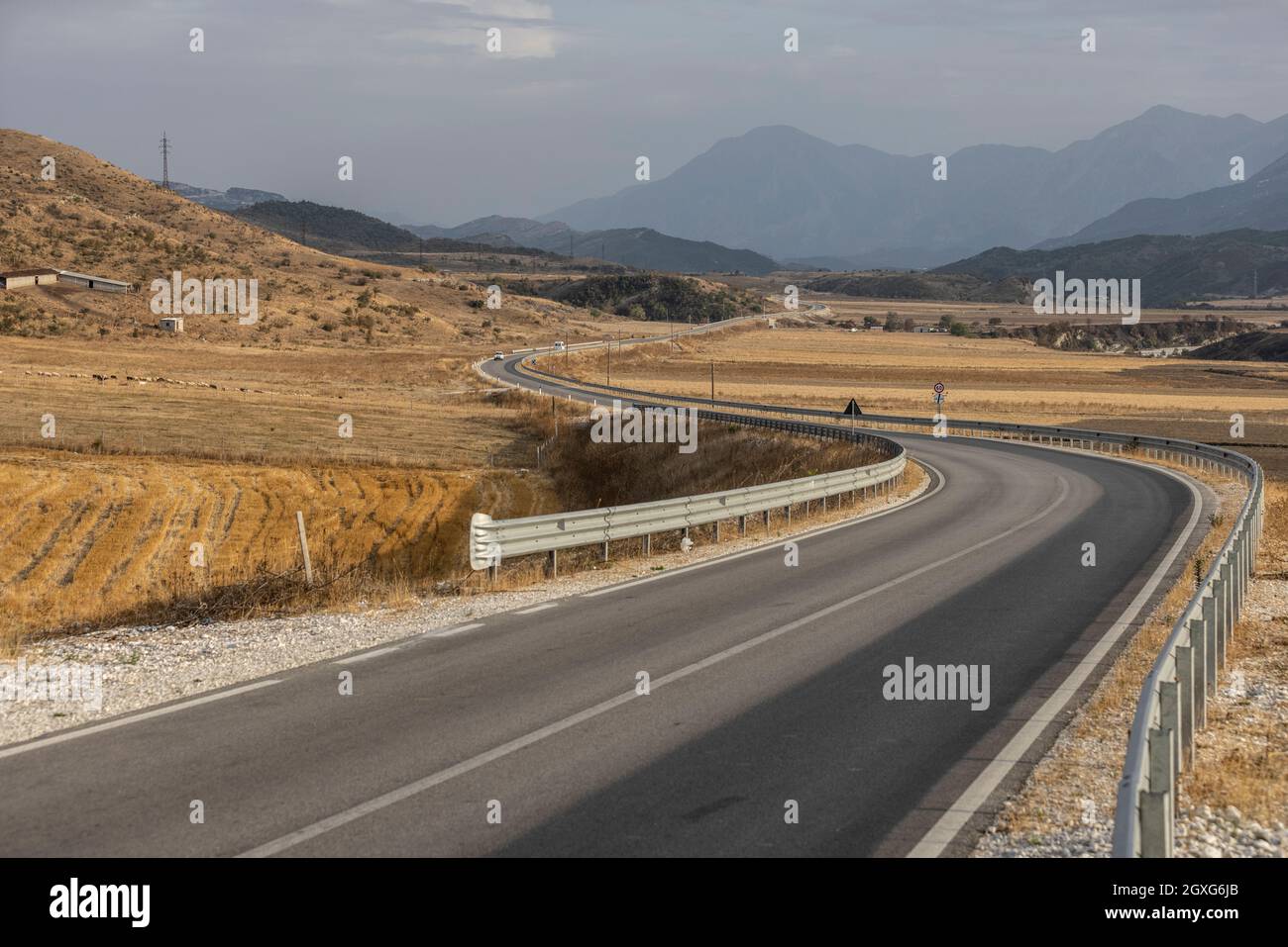 Llogara Pass (Qafa e Llogarasë) mountain road connects the Dukat Valley ...