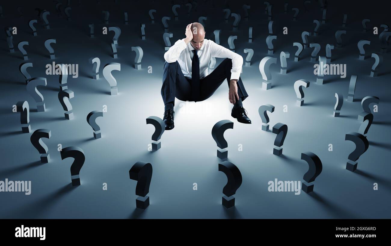 Concept many questions businessman hi-res stock photography and images ...