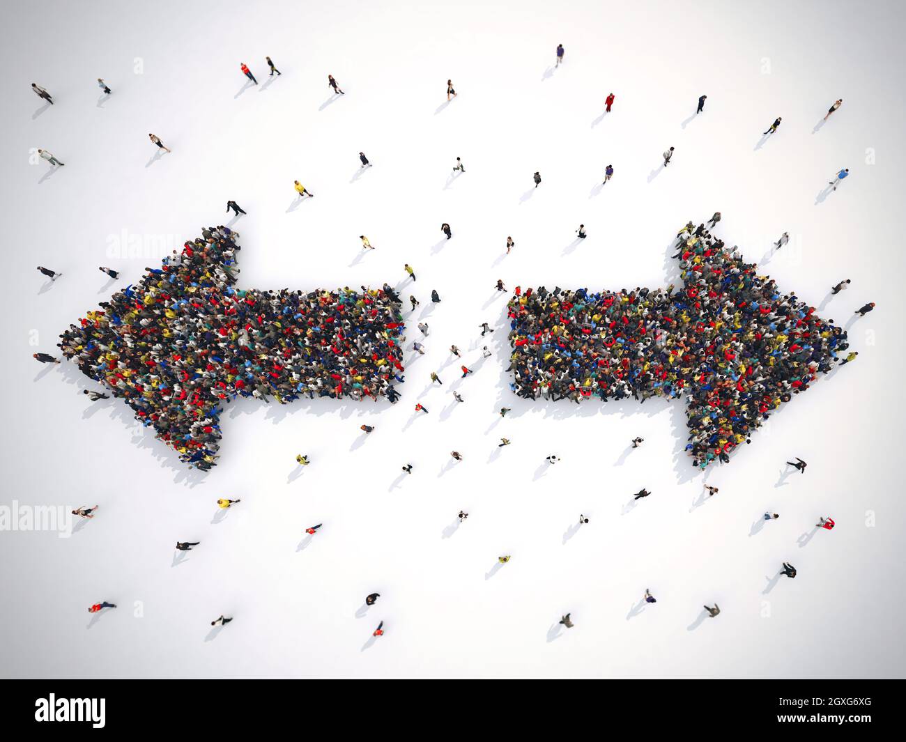 People have to choose the right direction of the arrows. Concept of ...