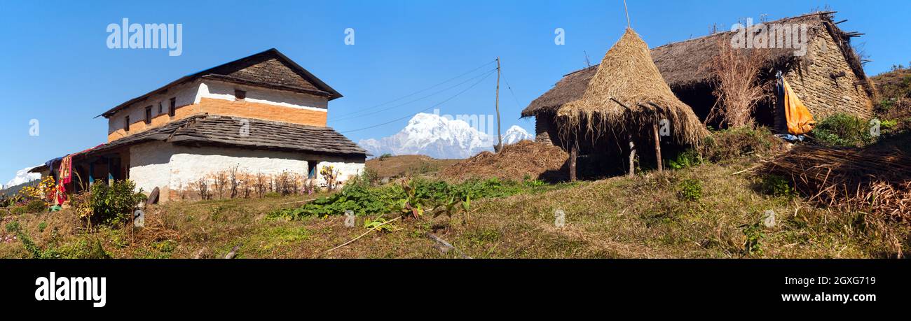 beautiful house home buildings in Nepal, Annapurna region, Nepal ...