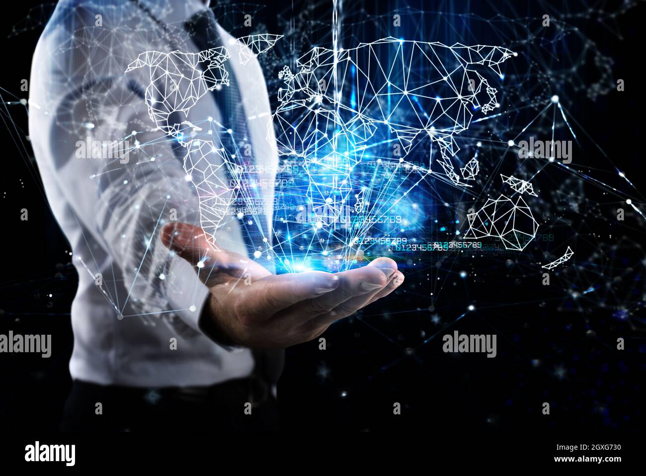 Concept of global interconnection spheres connected each other. System ...