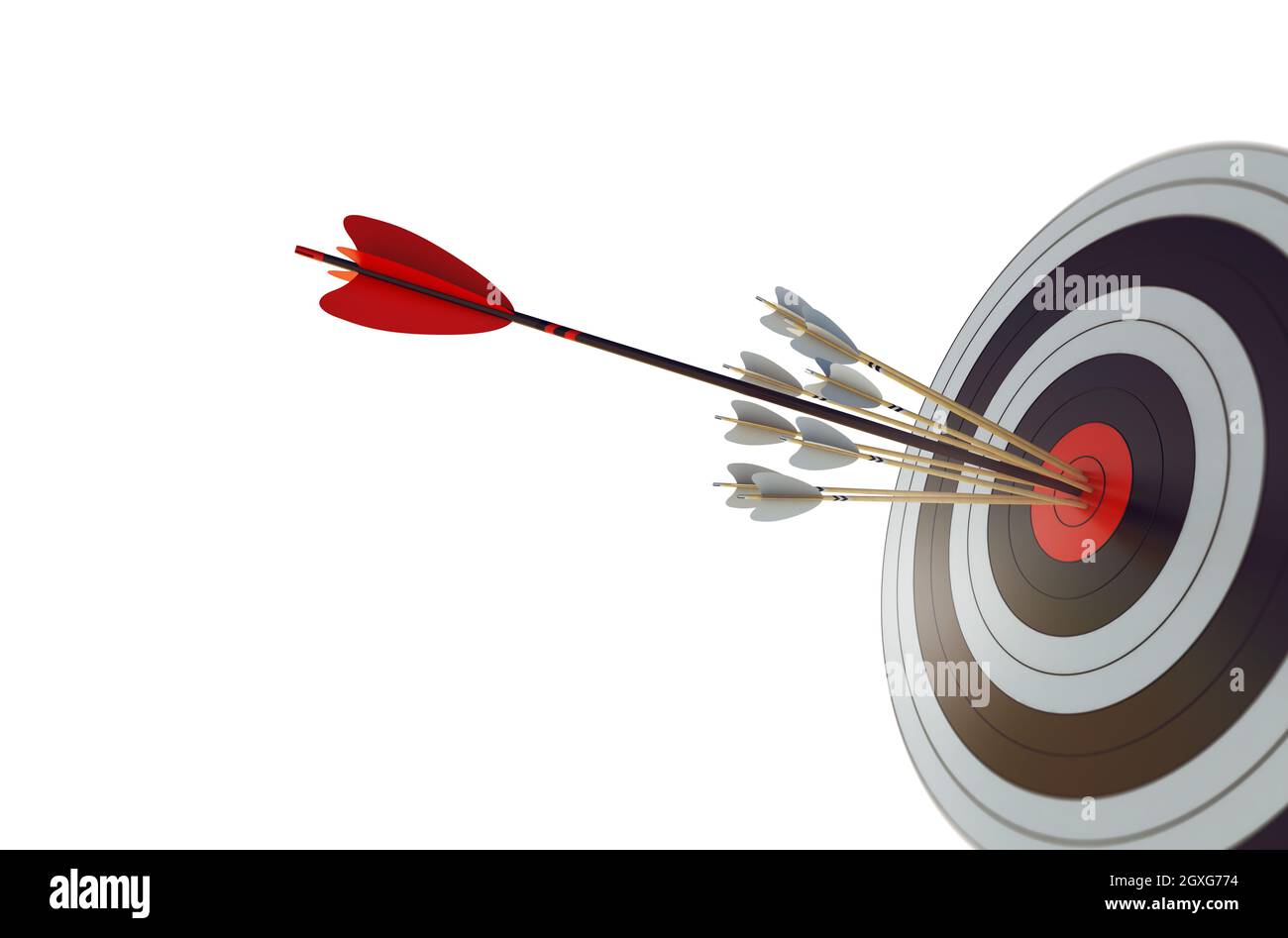 Target hit in the middle by arrow. Business concept of success ...