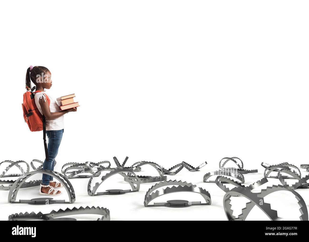 Tackle obstacles and adversity to reach the goal Stock Photo - Alamy