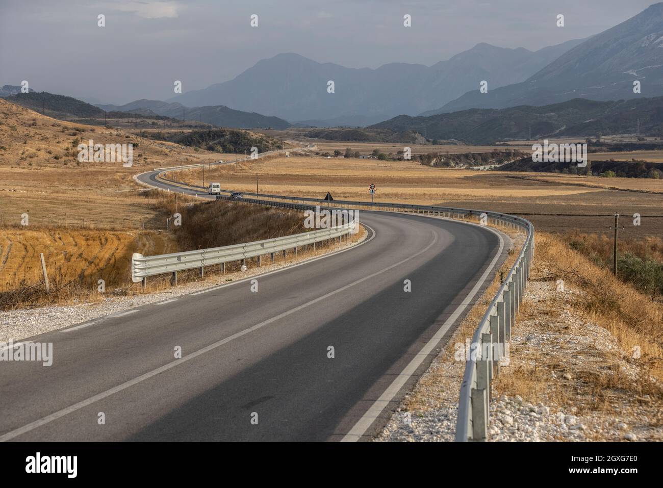 Llogara Pass (Qafa e Llogarasë) mountain road connects the Dukat Valley ...