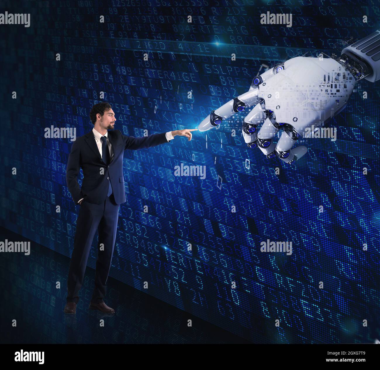 Connection between human and the digital world Stock Photo - Alamy