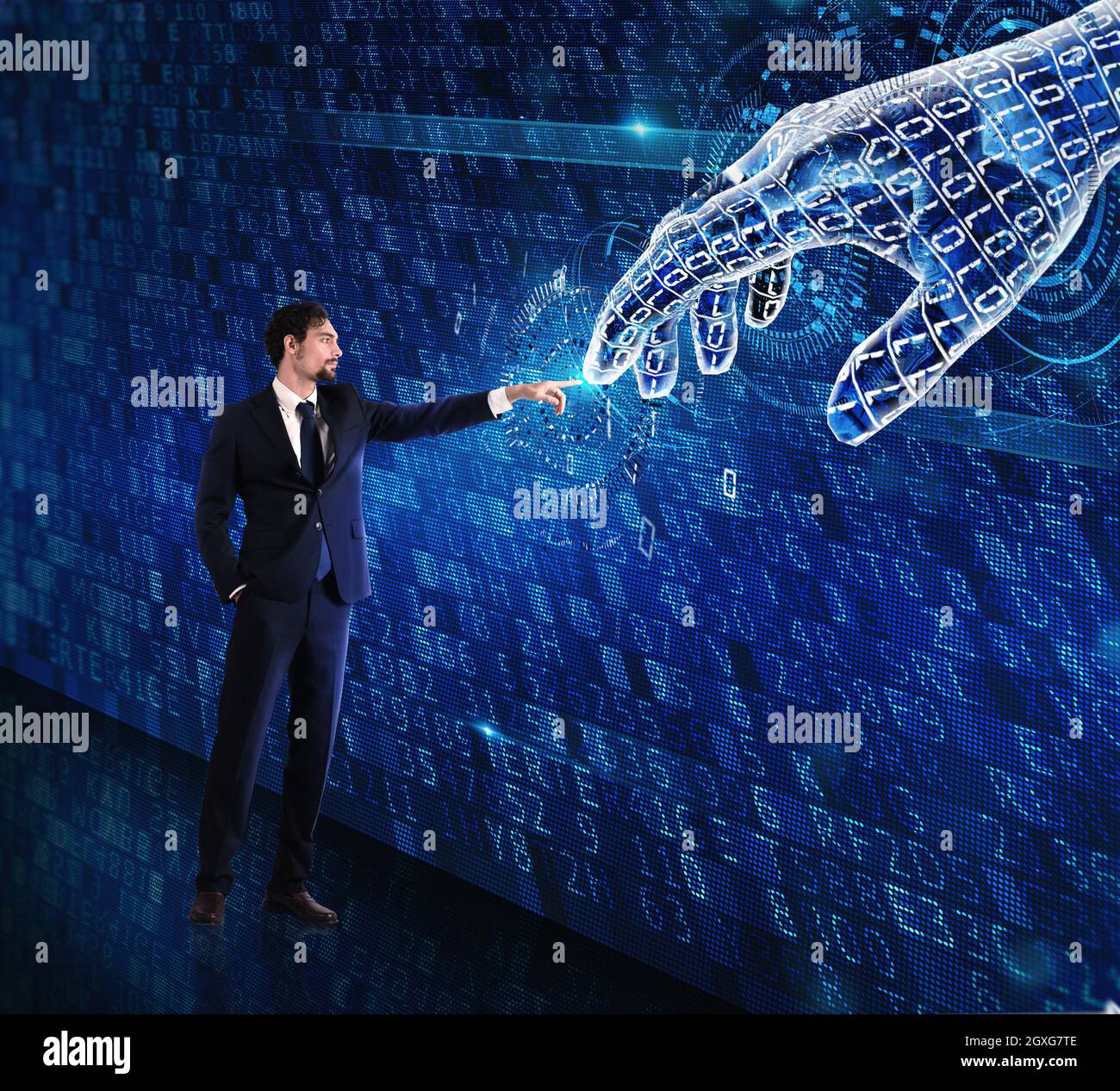 Connection between human and the digital world Stock Photo - Alamy