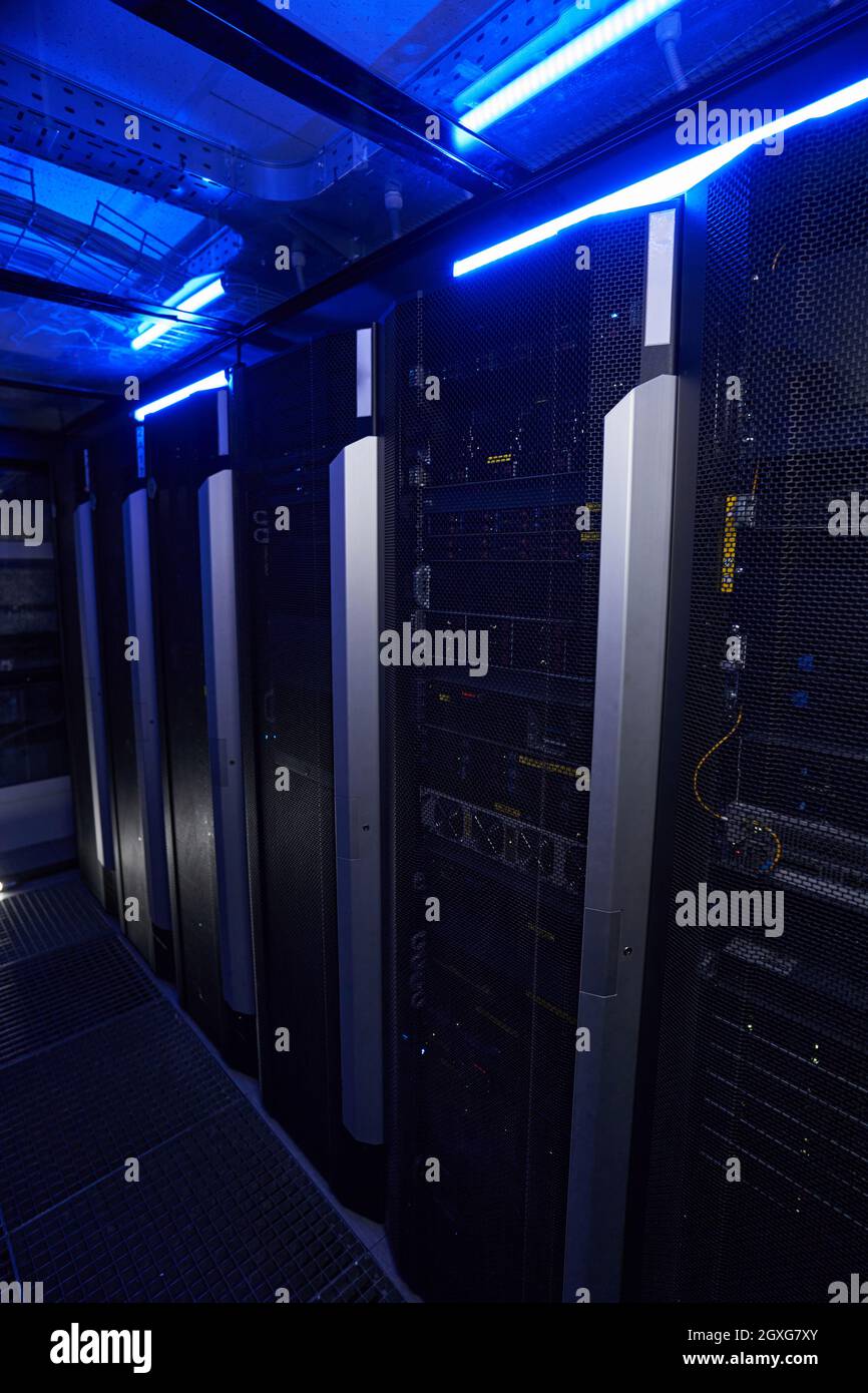 Supercomputers and storage system in tech room Stock Photo - Alamy