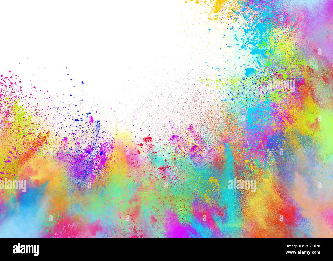 Background of explosion colored powders and glittering for spring holi ...